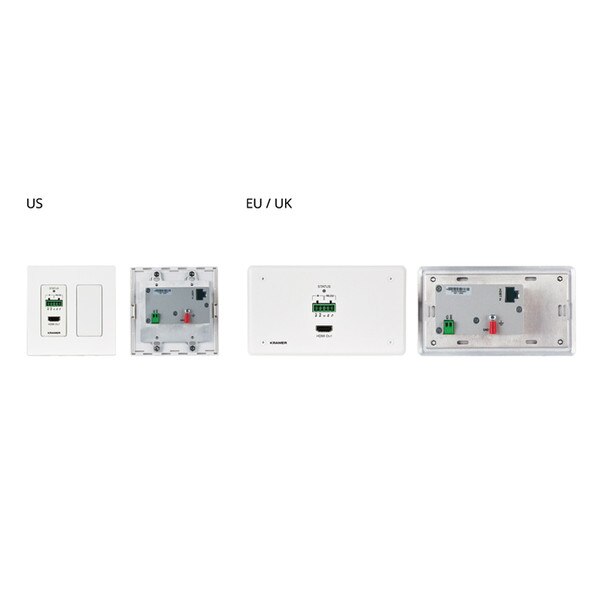 Kramer| 4K60 4:2:0 Wall Plate Receiver over PoE Long Reach EU - White ...